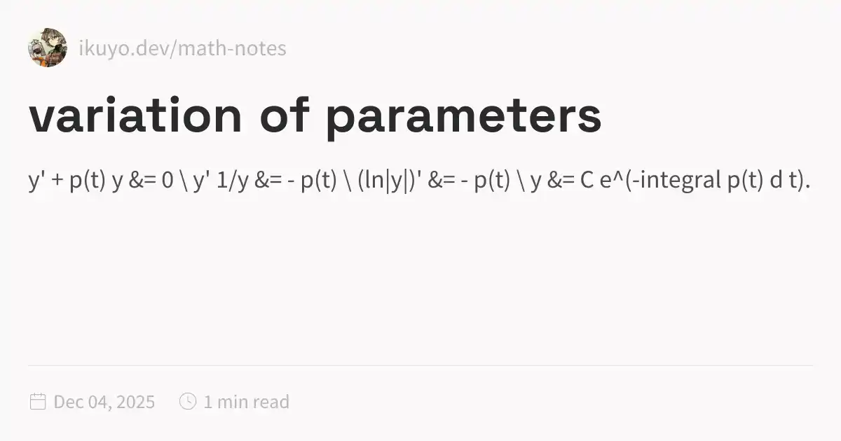 variation of parameters