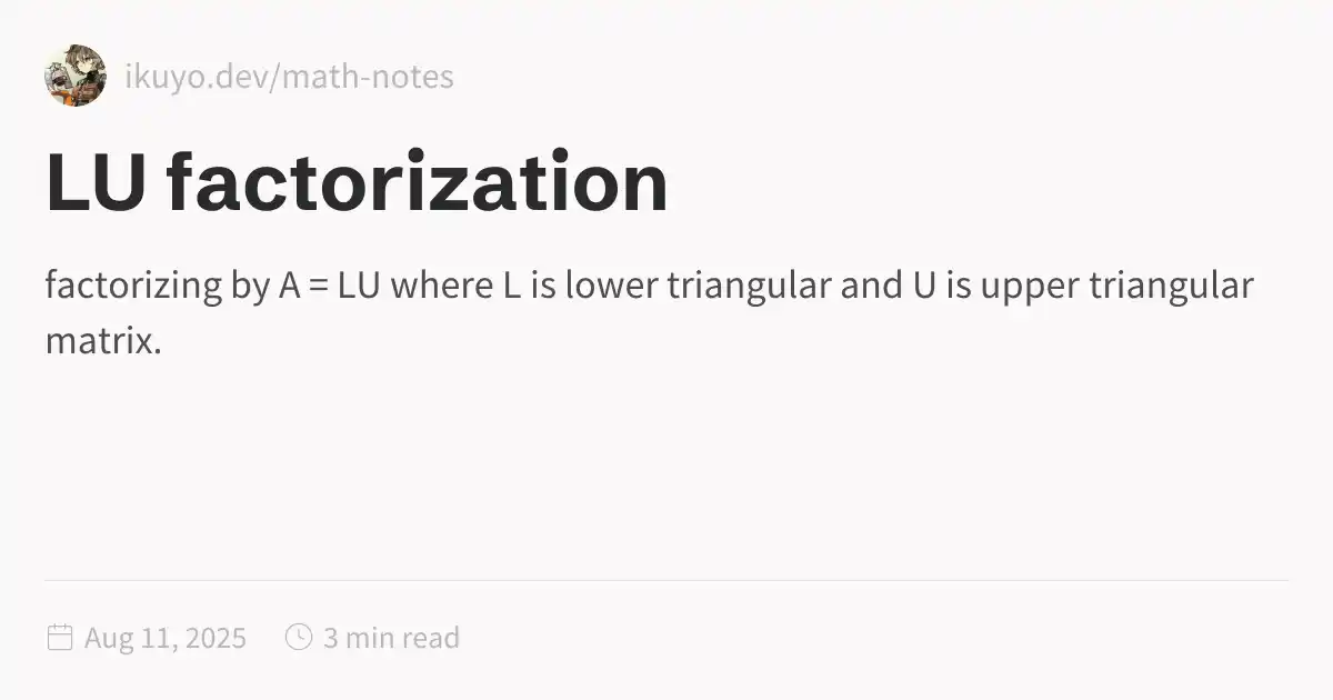 Lu Factorization