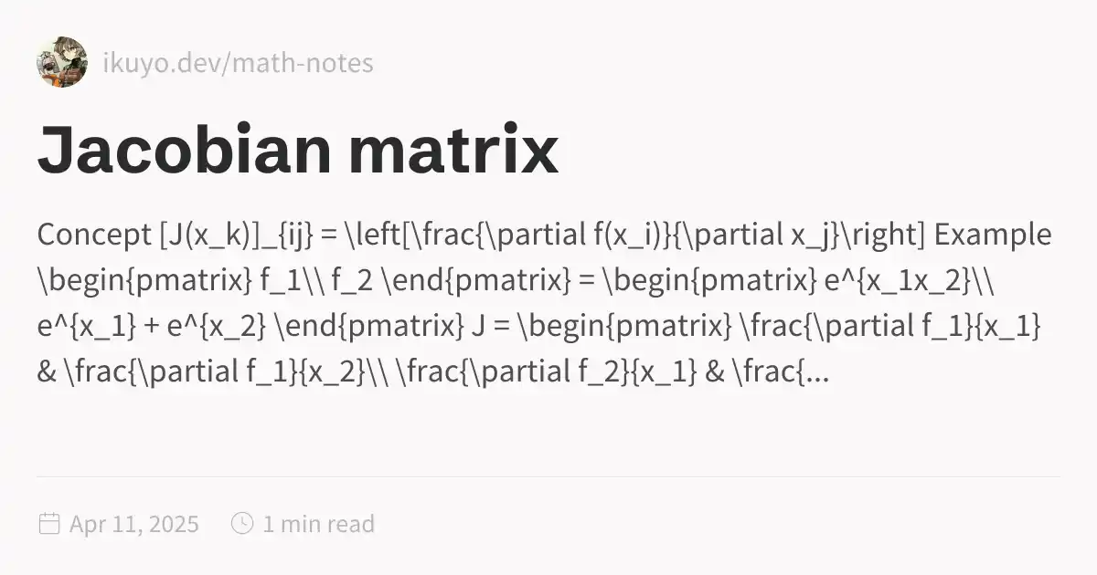 Jacobian matrix