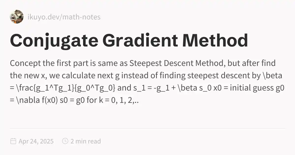 Conjugate Gradient Method
