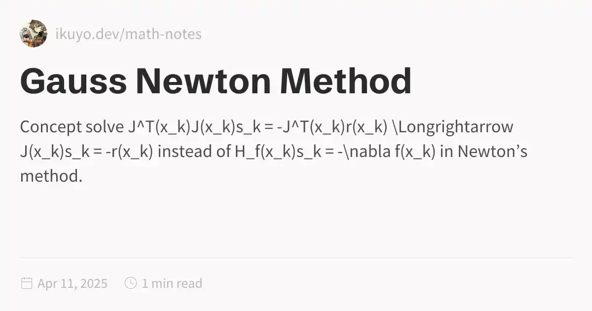 Gauss Newton Method