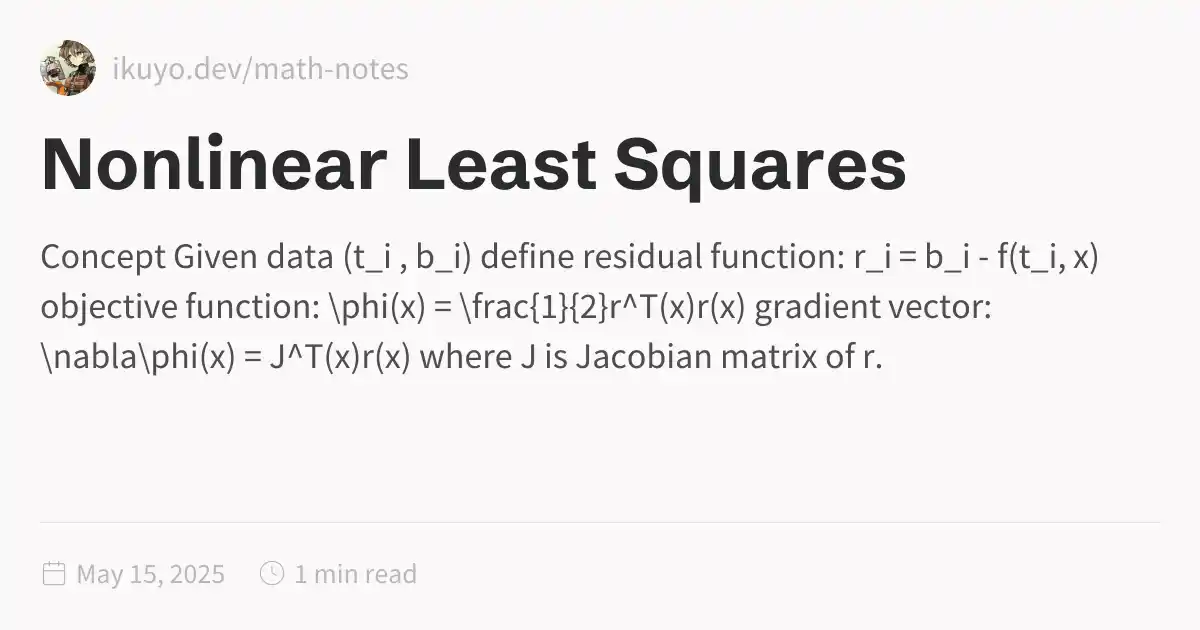 Nonlinear Least Squares