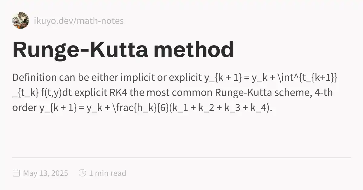 Runge-Kutta method