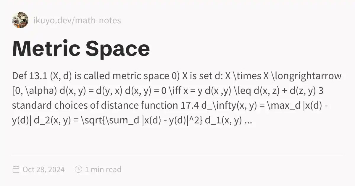 Metric Space
